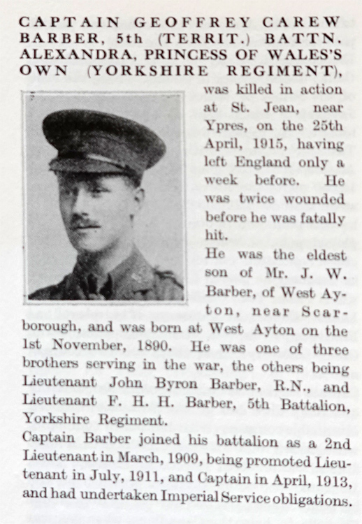 The Yorkshire Regiment, WW1 Remembrance - Photos and Biographies