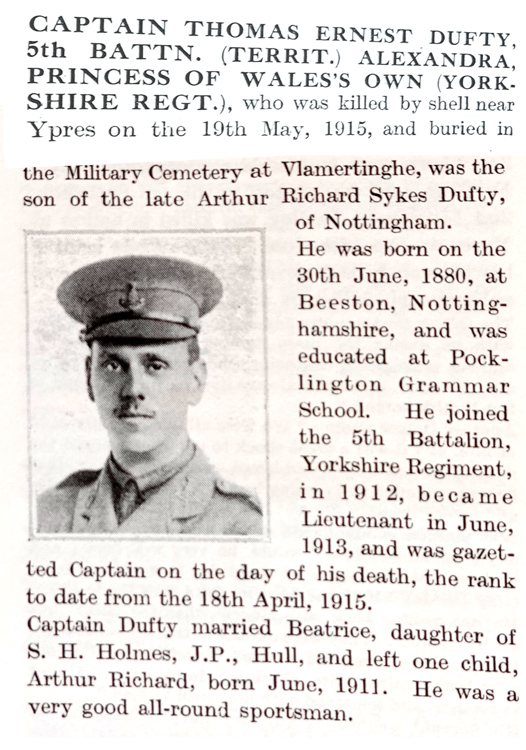 The Yorkshire Regiment, WW1 Remembrance - Photos and Biographies