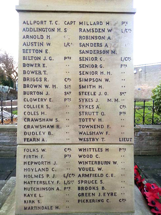 The Yorkshire Regiment, Local War Memorials