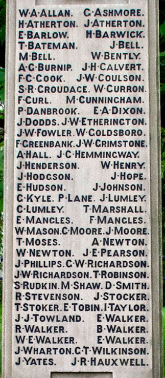The Yorkshire Regiment, Local War Memorials