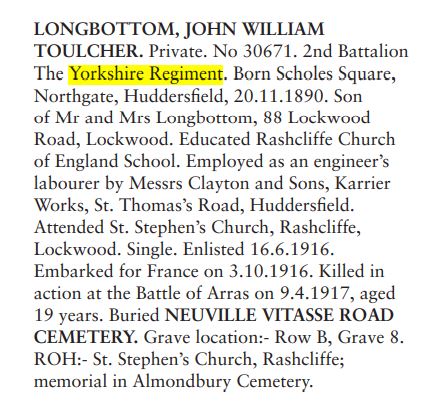 The Yorkshire Regiment, - War Memorials Elsewhere