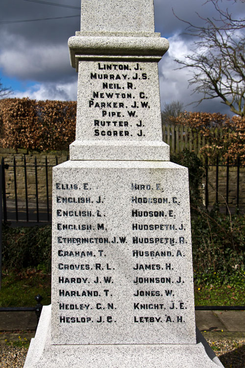 The Yorkshire Regiment, Local War Memorials
