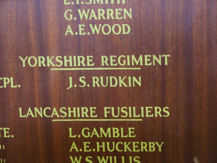 The Yorkshire Regiment, Local War Memorials