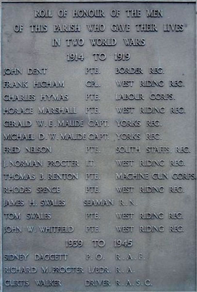 The Yorkshire Regiment, Local War Memorials