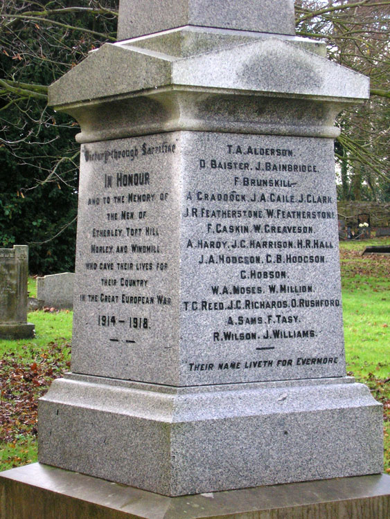 The Yorkshire Regiment, Local War Memorials
