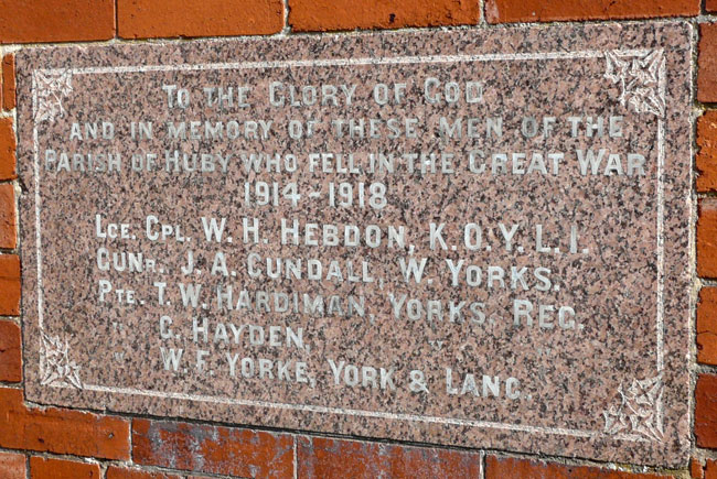 The Yorkshire Regiment, Local War Memorials