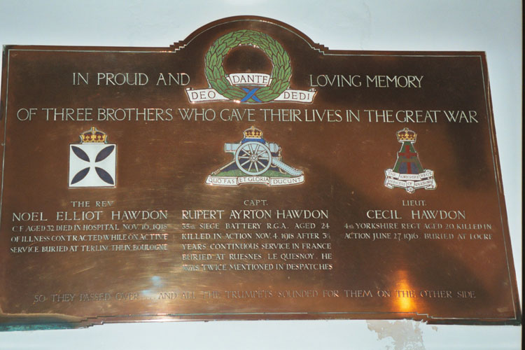 The Yorkshire Regiment, Local War Memorials
