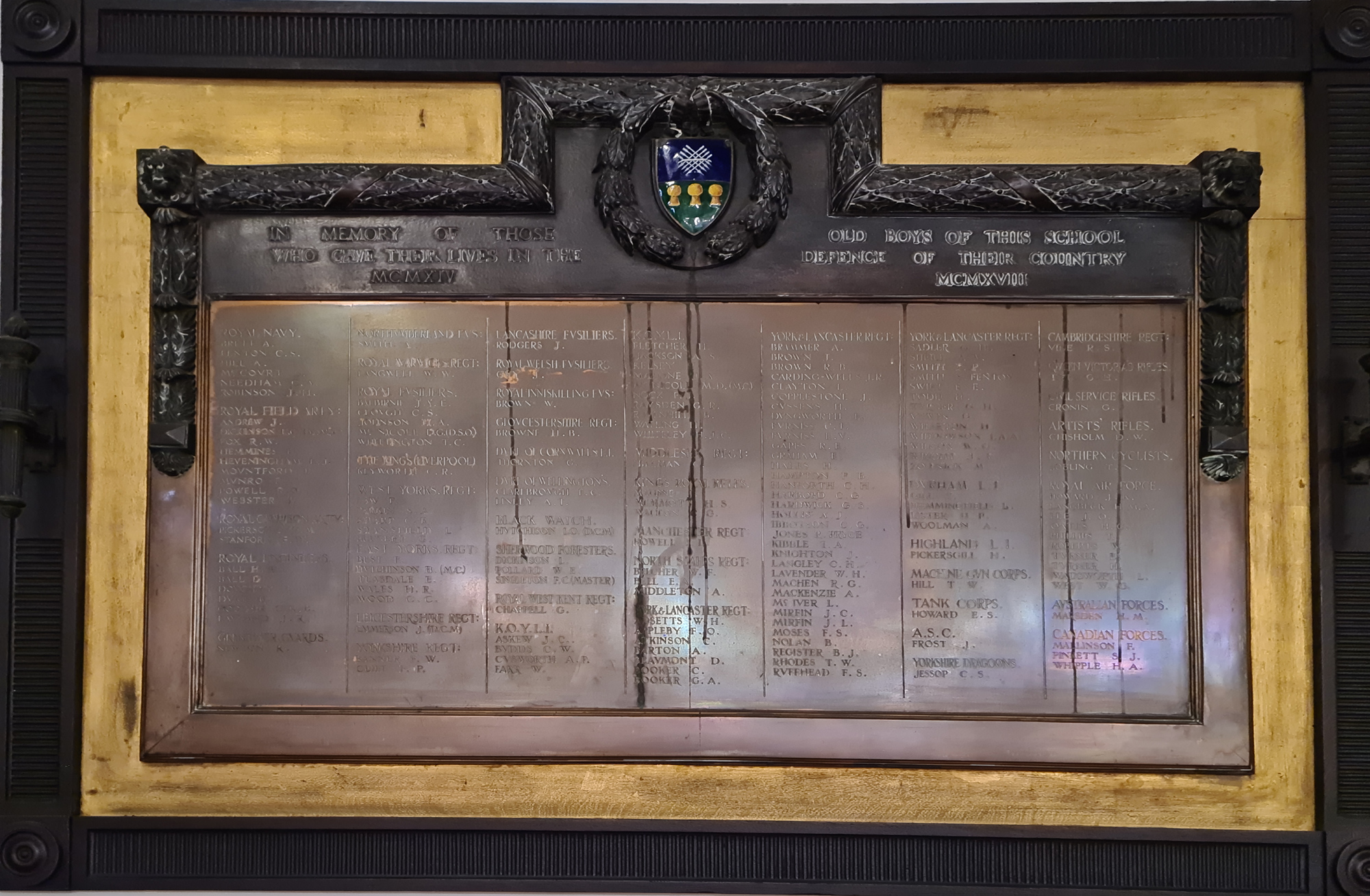 The Yorkshire Regiment, War Memorials Elsewhere