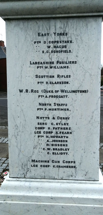 The Yorkshire Regiment, Local War Memorials