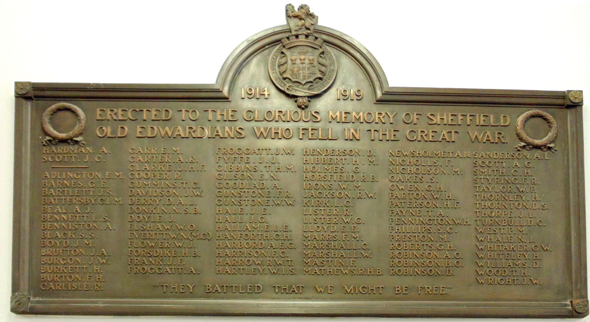 The Yorkshire Regiment, Local War Memorials