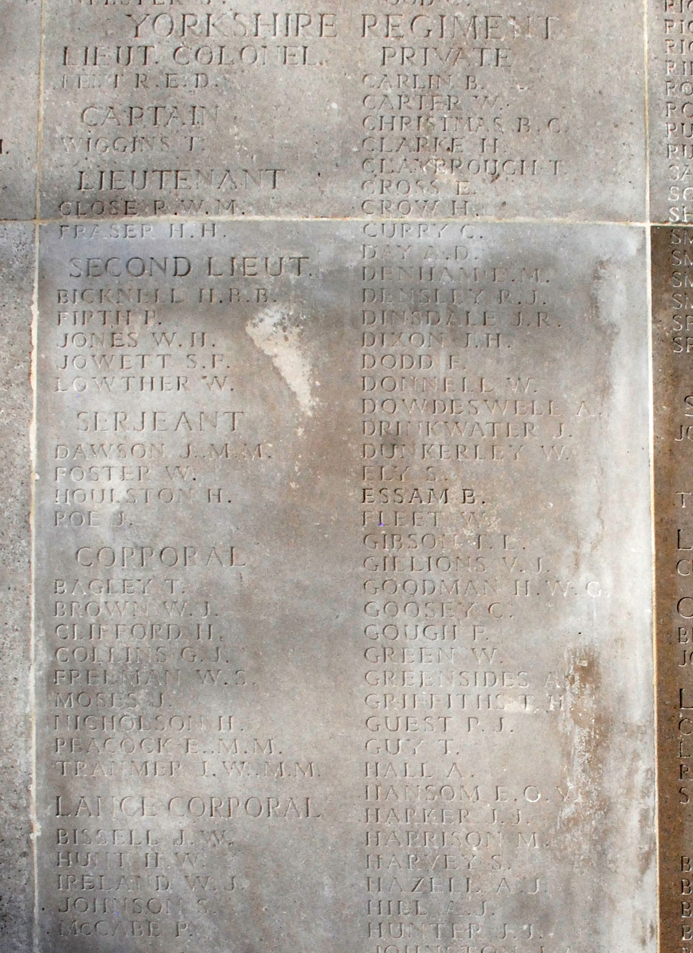 The Yorkshire Regiment Memorials Overseas, - Ploegsteert