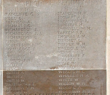 The Yorkshire Regiment Memorials Overseas, - Ploegsteert