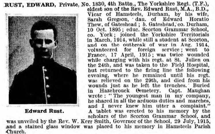 The Yorkshire Regiment, WW1 Remembrance - Photos of Individuals