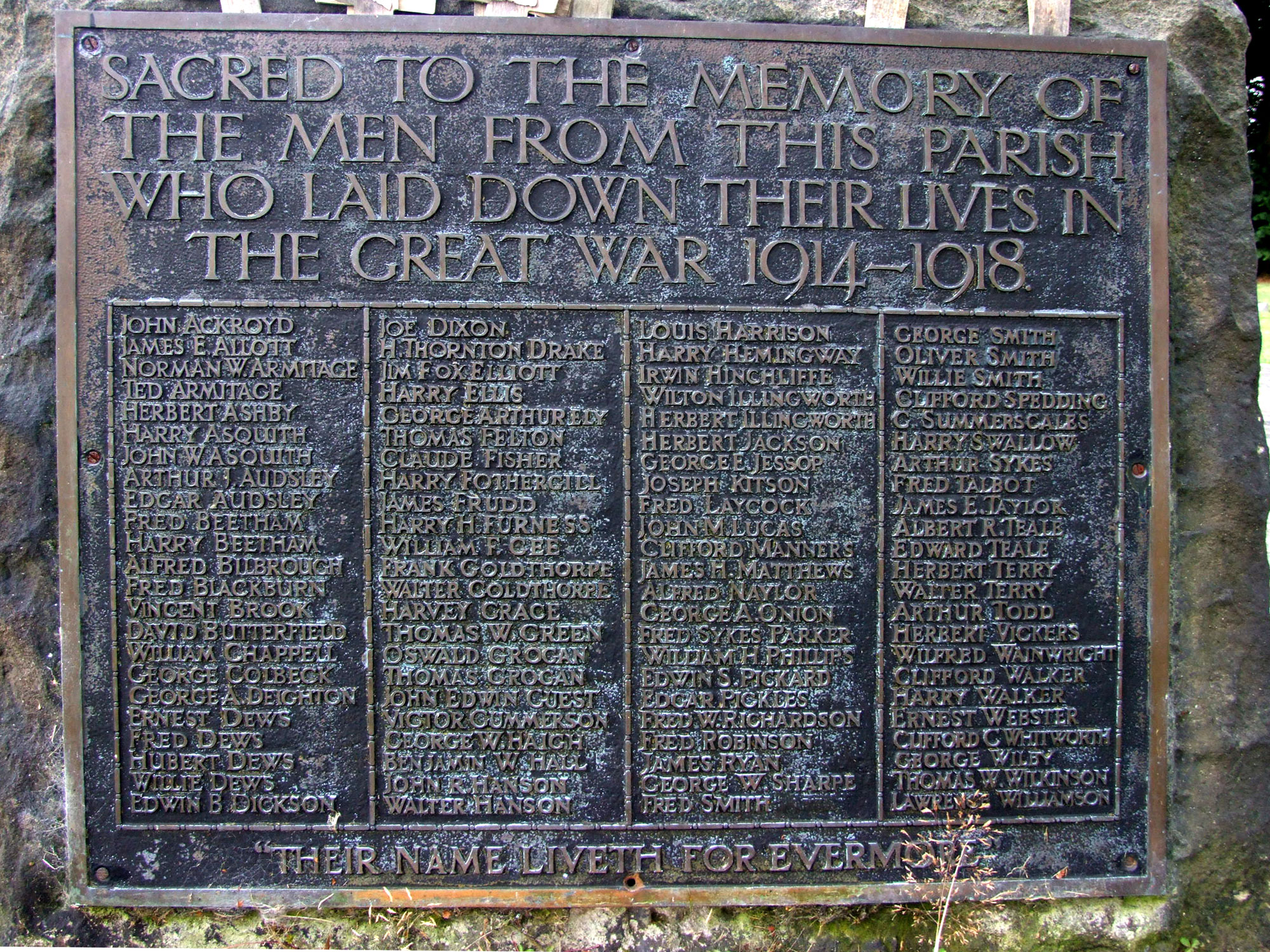 The Yorkshire Regiment, War Memorials Elsewhere - Somercotes (Derbyshire)