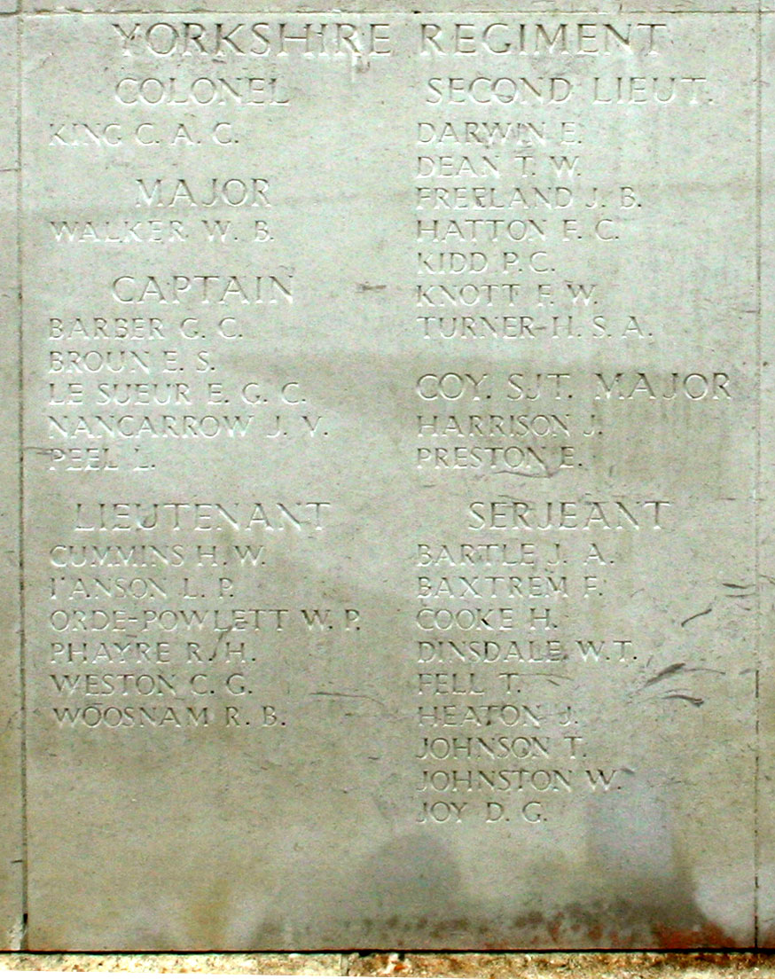 The Yorkshire Regiment, - Memorials Overseas